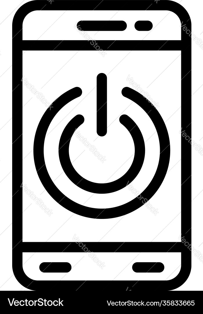 Turn off smartphone icon outline style Royalty Free Vector