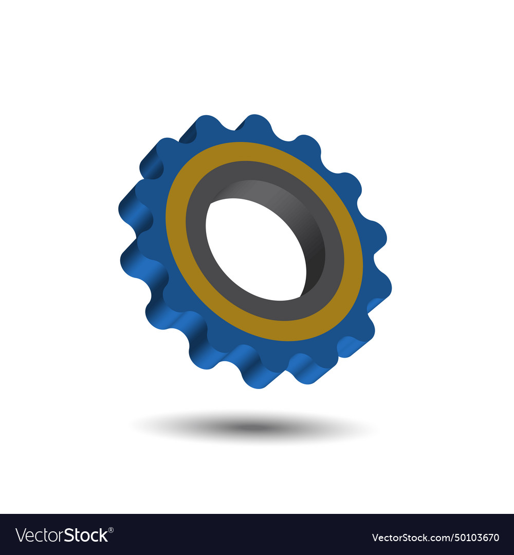 3d setting cogwheel and gear icon Royalty Free Vector Image