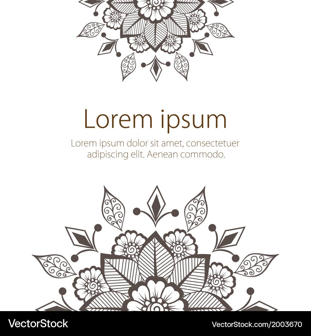 Abstract floral elements in indian mehndi style Vector Image
