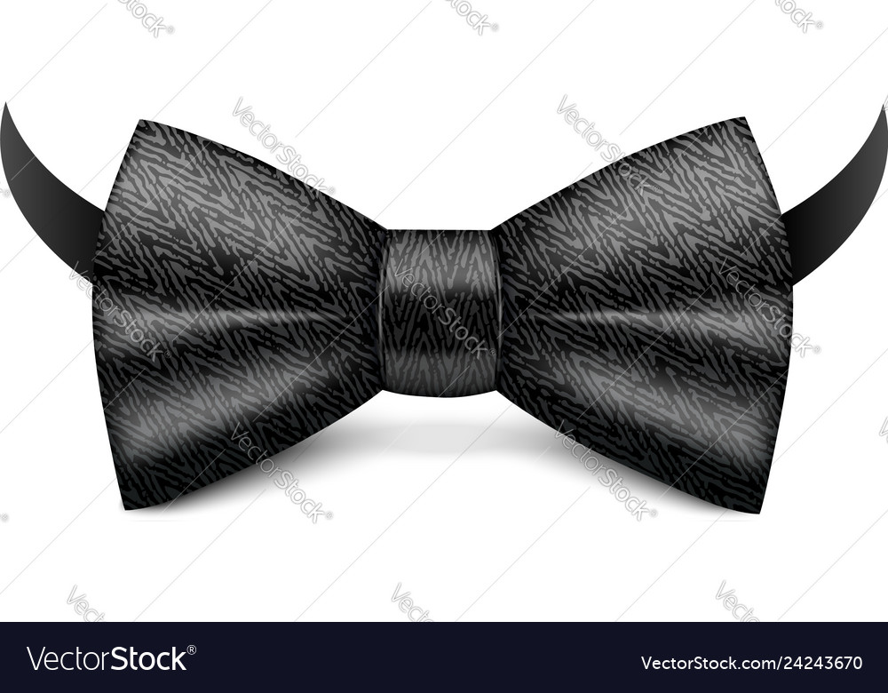 Black bowtie icon realistic style Royalty Free Vector Image