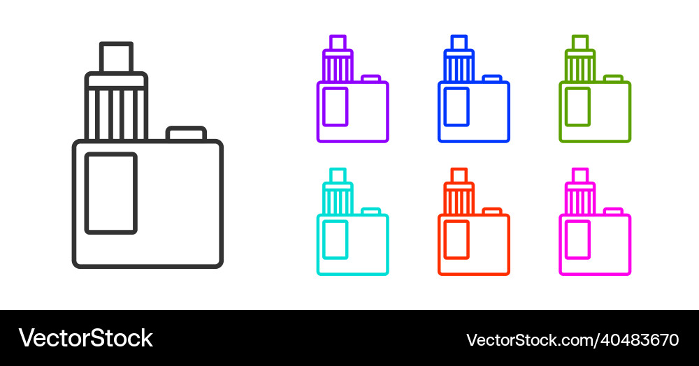 Black line vape mod device icon isolated on white Vector Image