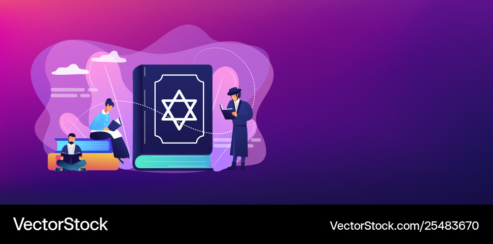 Judaism concept banner header Royalty Free Vector Image