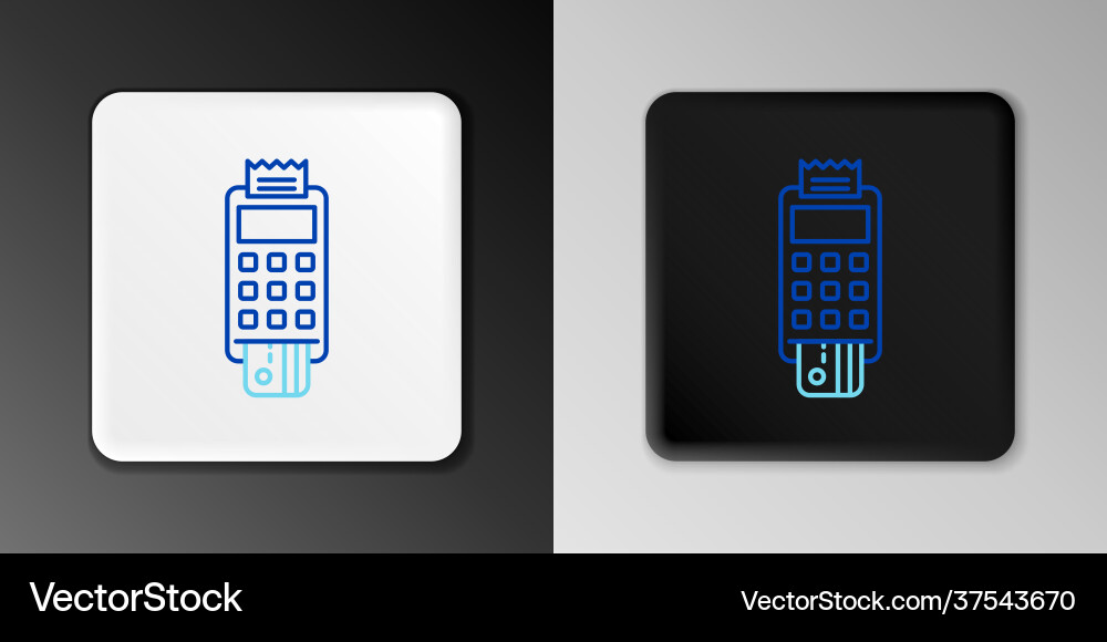 Line pos terminal with inserted credit card Vector Image