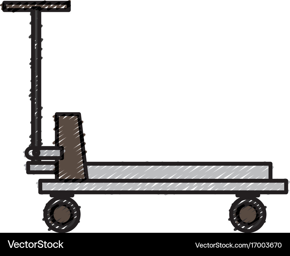 Platform trolley cargo cart delivery equipment Vector Image