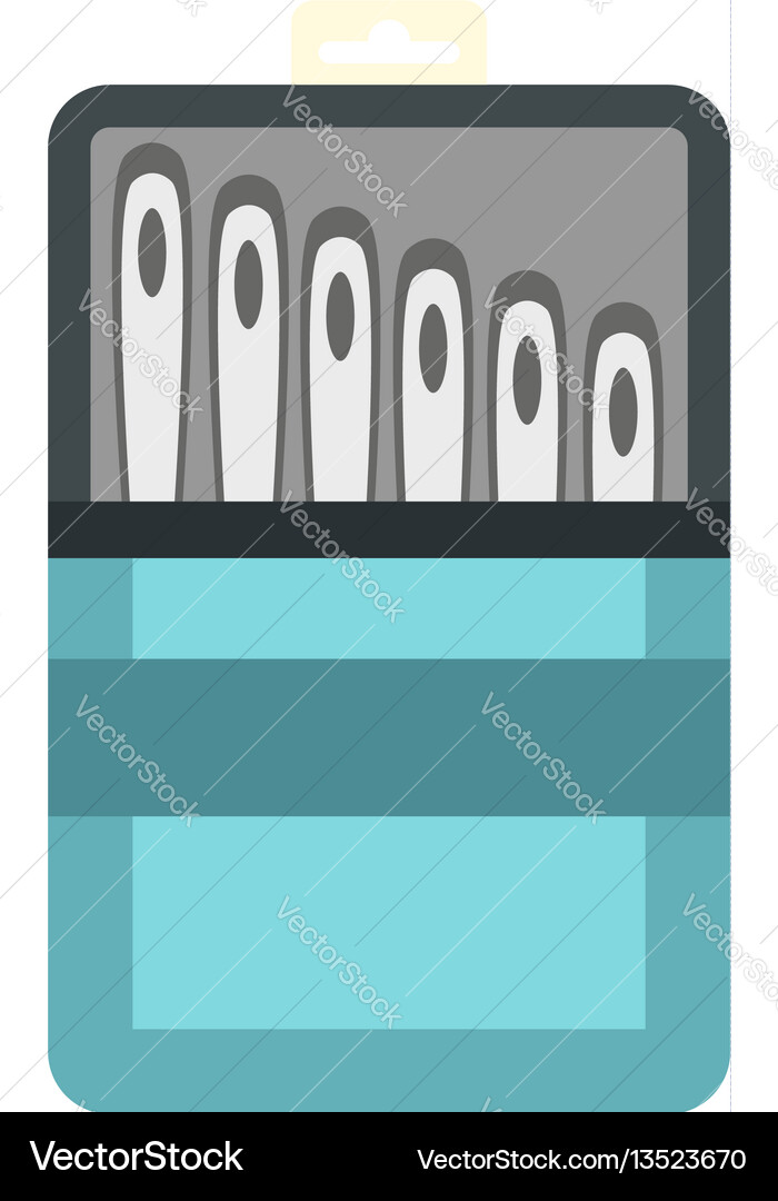 Set of needles icon flat style Royalty Free Vector Image