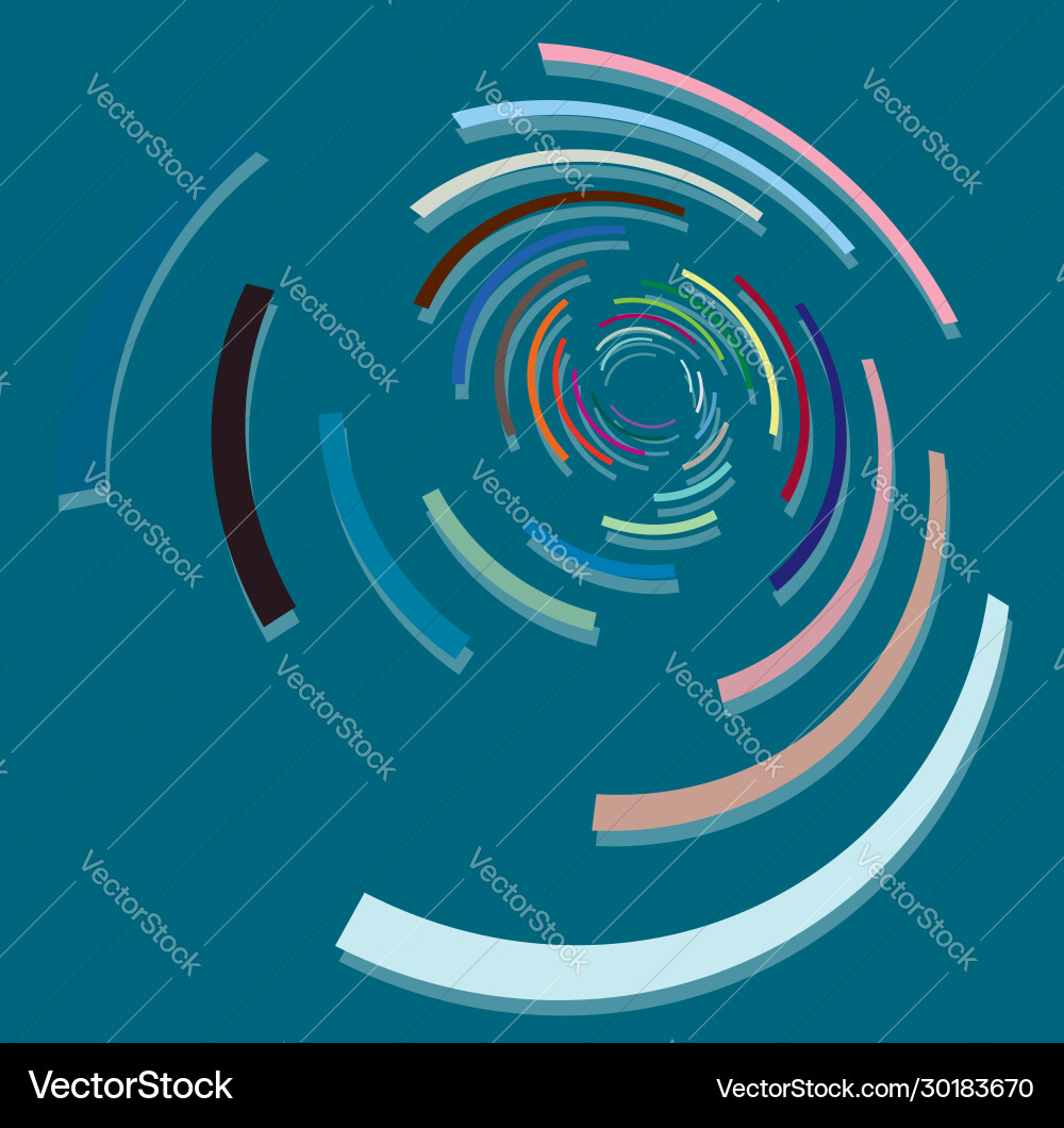 Single mottled multi-color and colorful spiral Vector Image