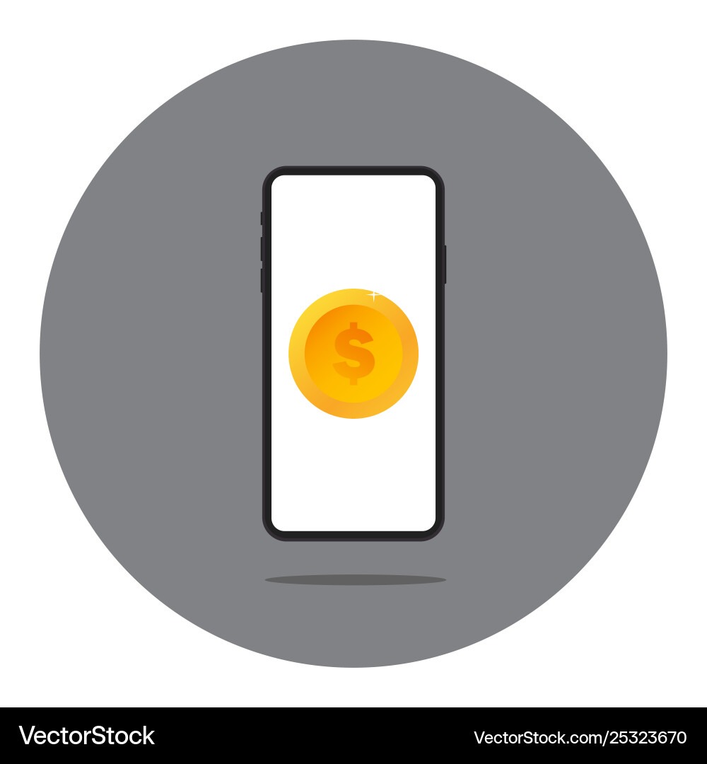 Transparent phone screen with money concept Vector Image