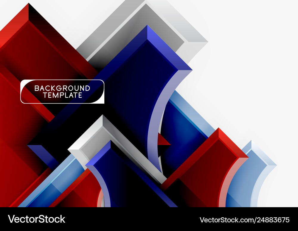 3d futuristic shapes abstract background Vector Image