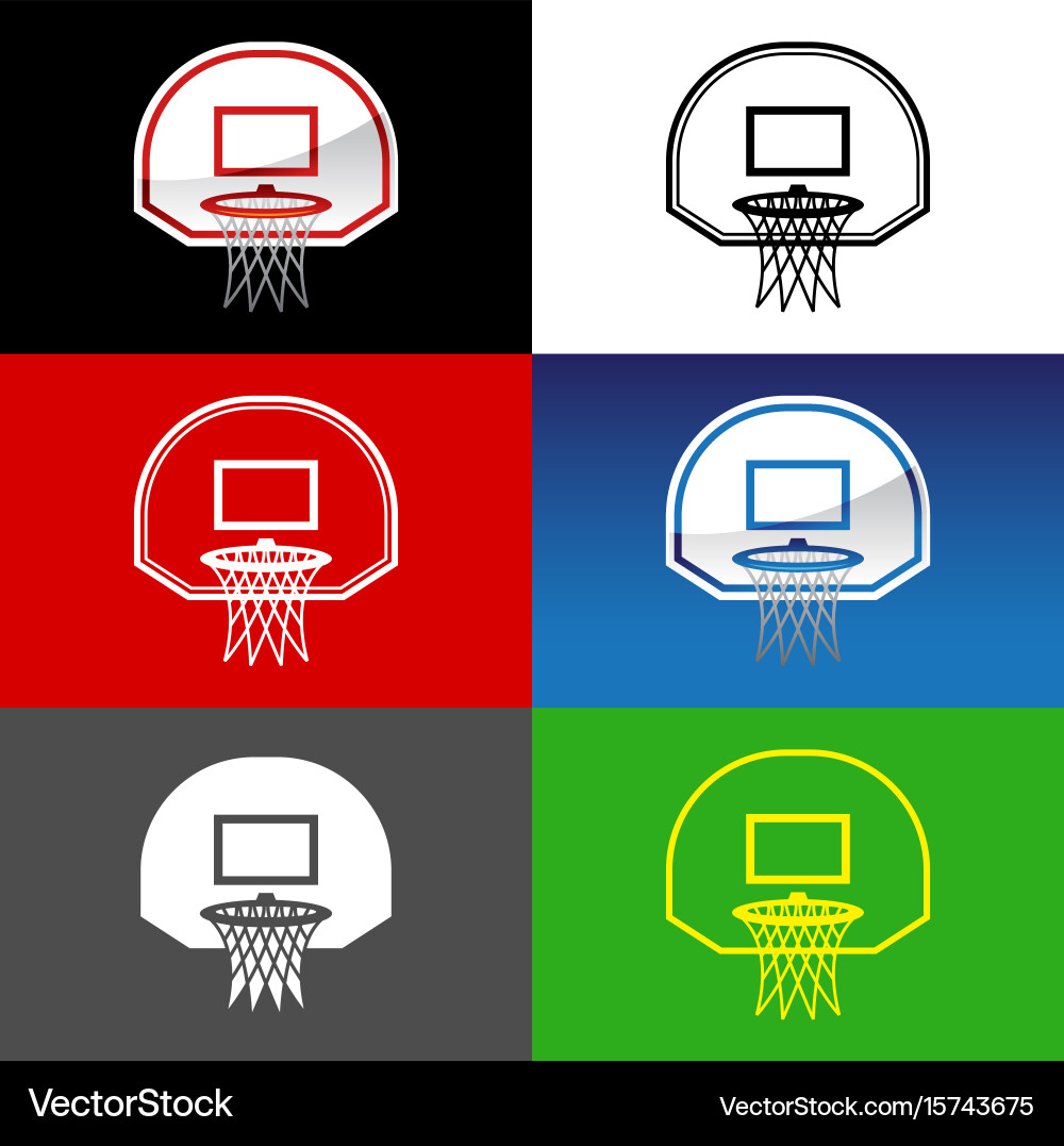 Cartoon basketball and net Royalty Free Vector Image