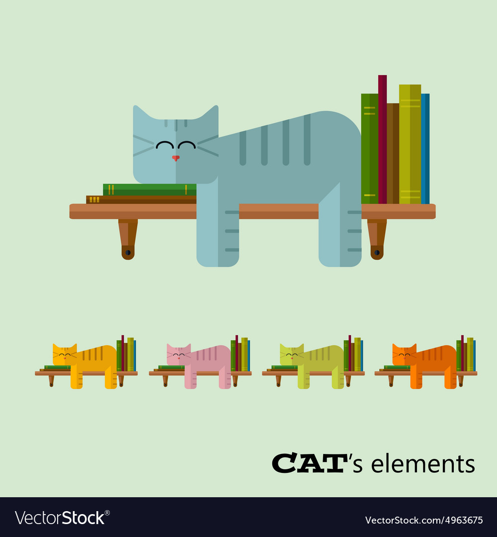 Cats elements Royalty Free Vector Image - VectorStock