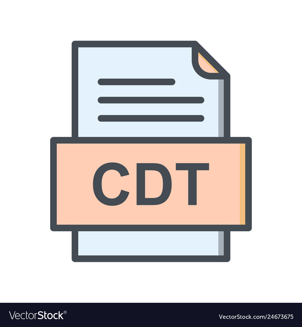Cdt file document icon Royalty Free Vector Image