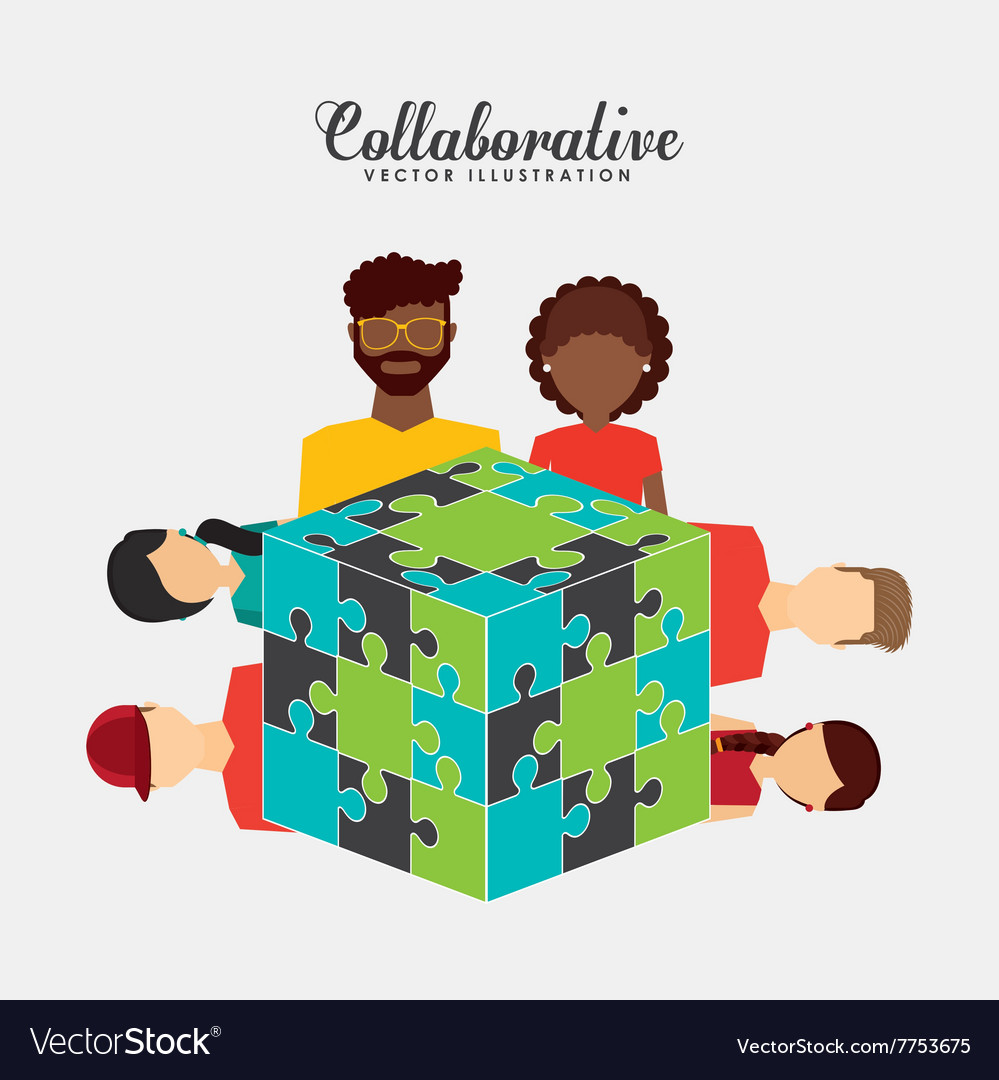 Collaborative concept design Royalty Free Vector Image