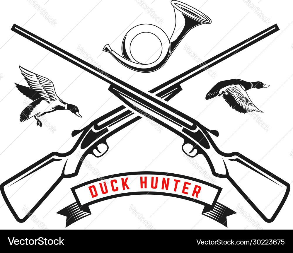 Emblem template duck hunting club Royalty Free Vector Image