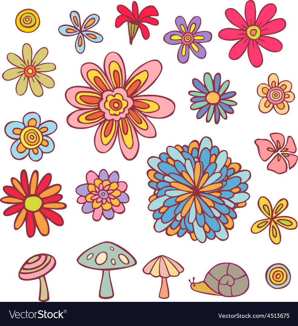 Flower elements Royalty Free Vector Image - VectorStock