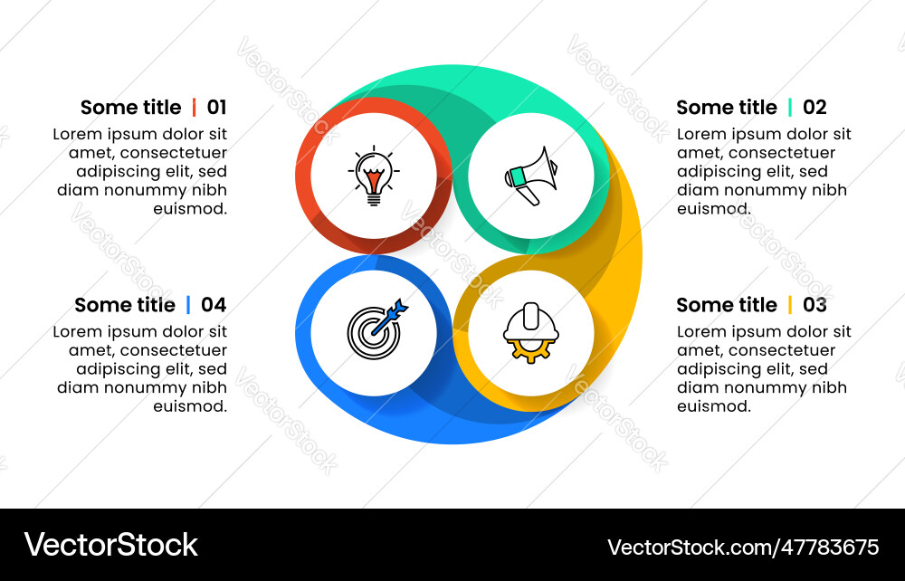 Infographic template cycle with 4 steps and icons Vector Image