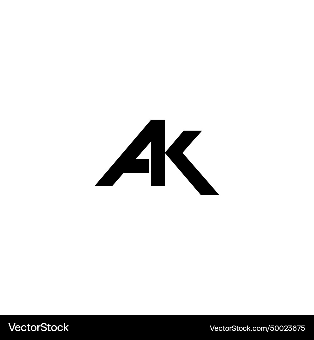 Letter ak cool geometric symbol simple logo Vector Image