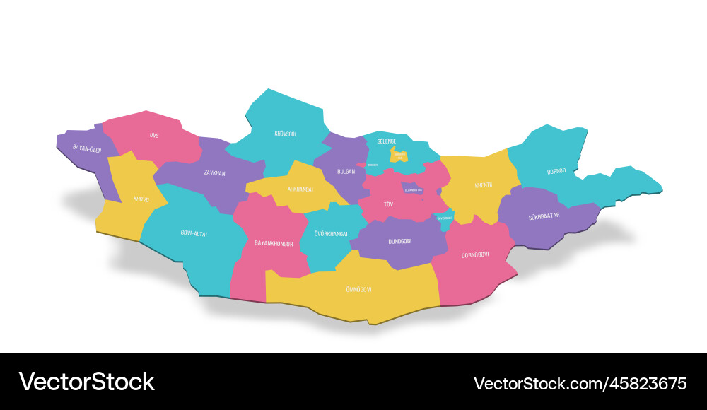 Mongolia political map of administrative divisions