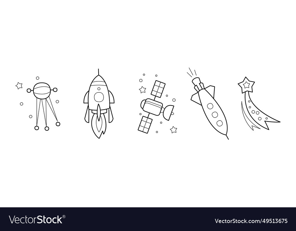 Outer space and universe icon in outline style Vector Image