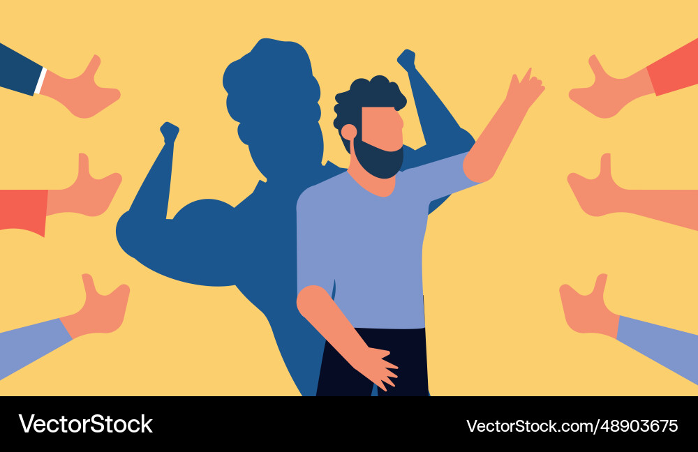 Public approval people person concept hand accept Vector Image