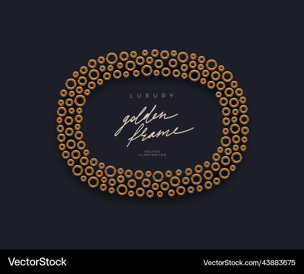 Realistic golden metal luxury frame Royalty Free Vector
