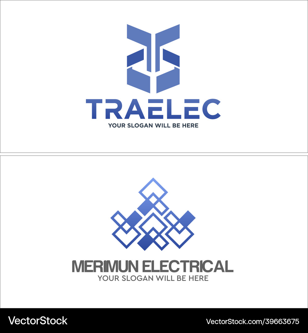Set of geometric abstract logo Royalty Free Vector Image