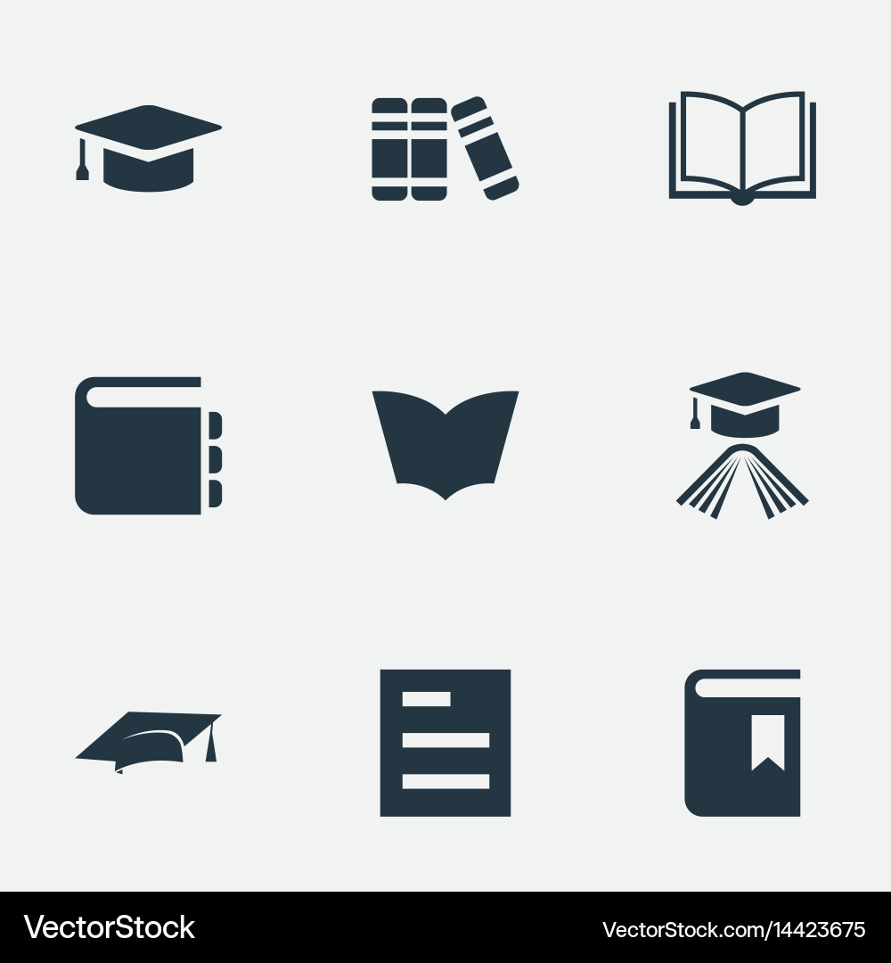 Set of simple reading icons Royalty Free Vector Image