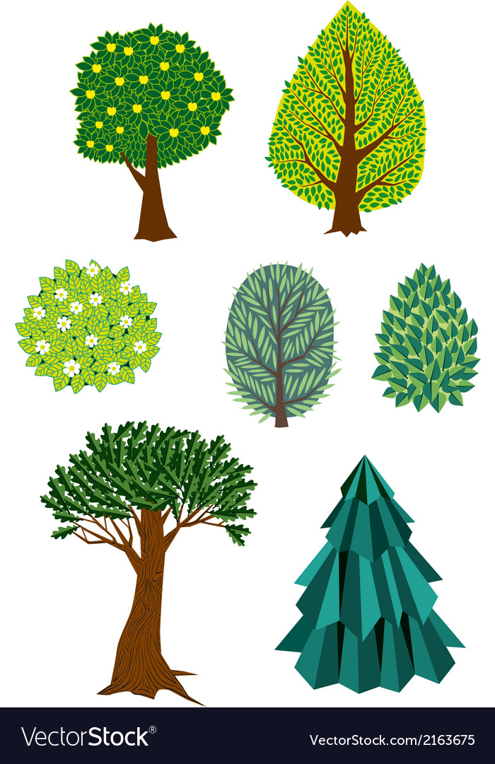 Set of trees Royalty Free Vector Image - VectorStock