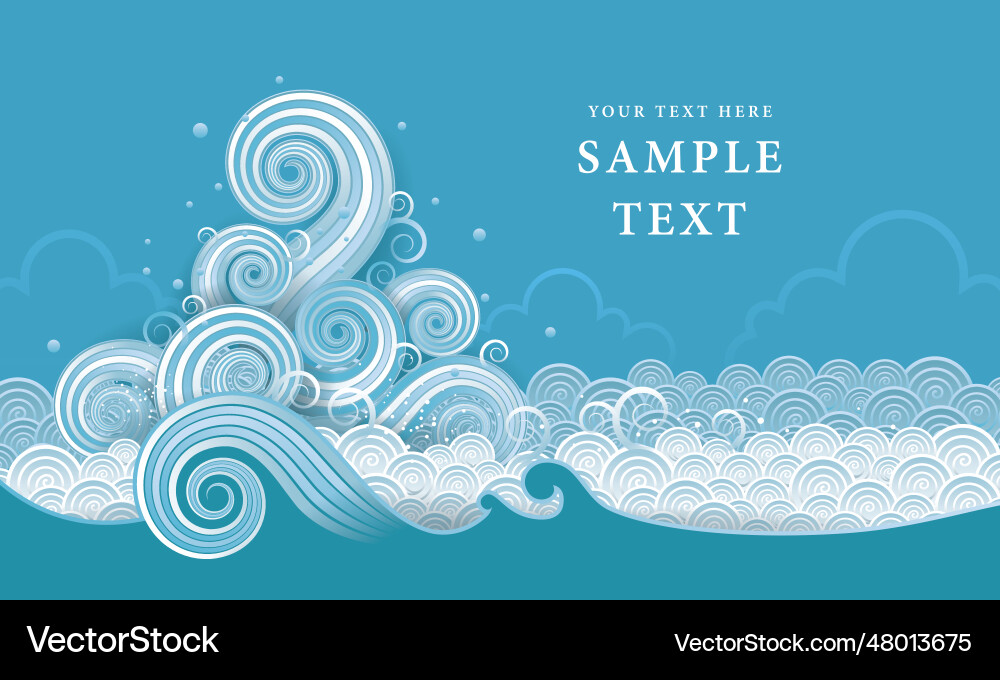 Thai water abstract wave design element Royalty Free Vector