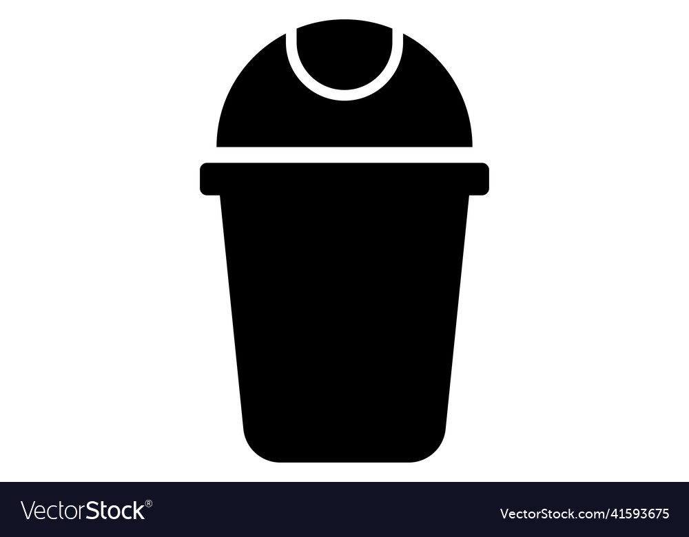 Trash bin recycle in black can rubbish Royalty Free Vector