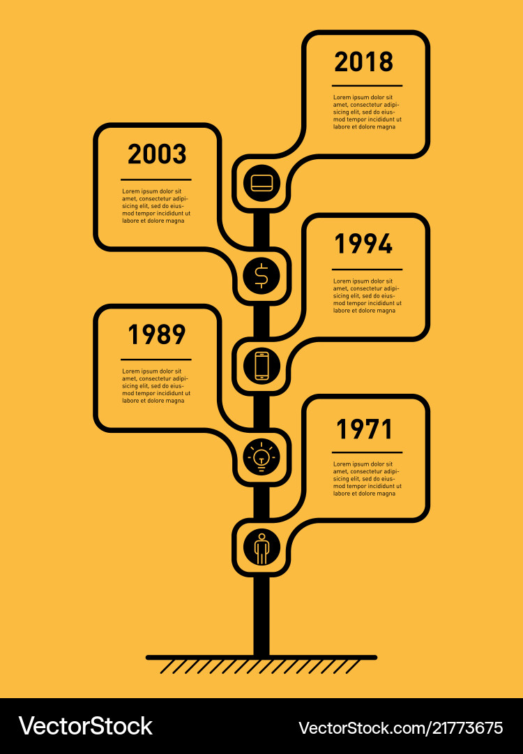 Vertical timeline infographics road sign or Vector Image