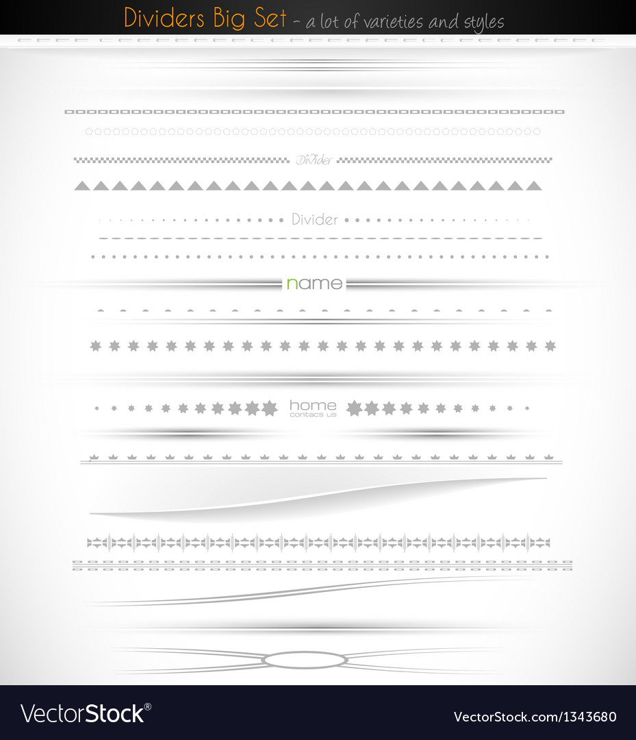 Big collection of web dividers Royalty Free Vector Image
