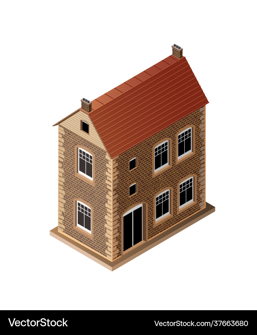 City single residential house construction Vector Image