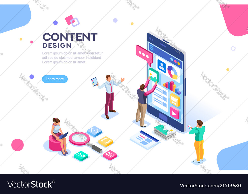 Content design for mobile interface Royalty Free Vector