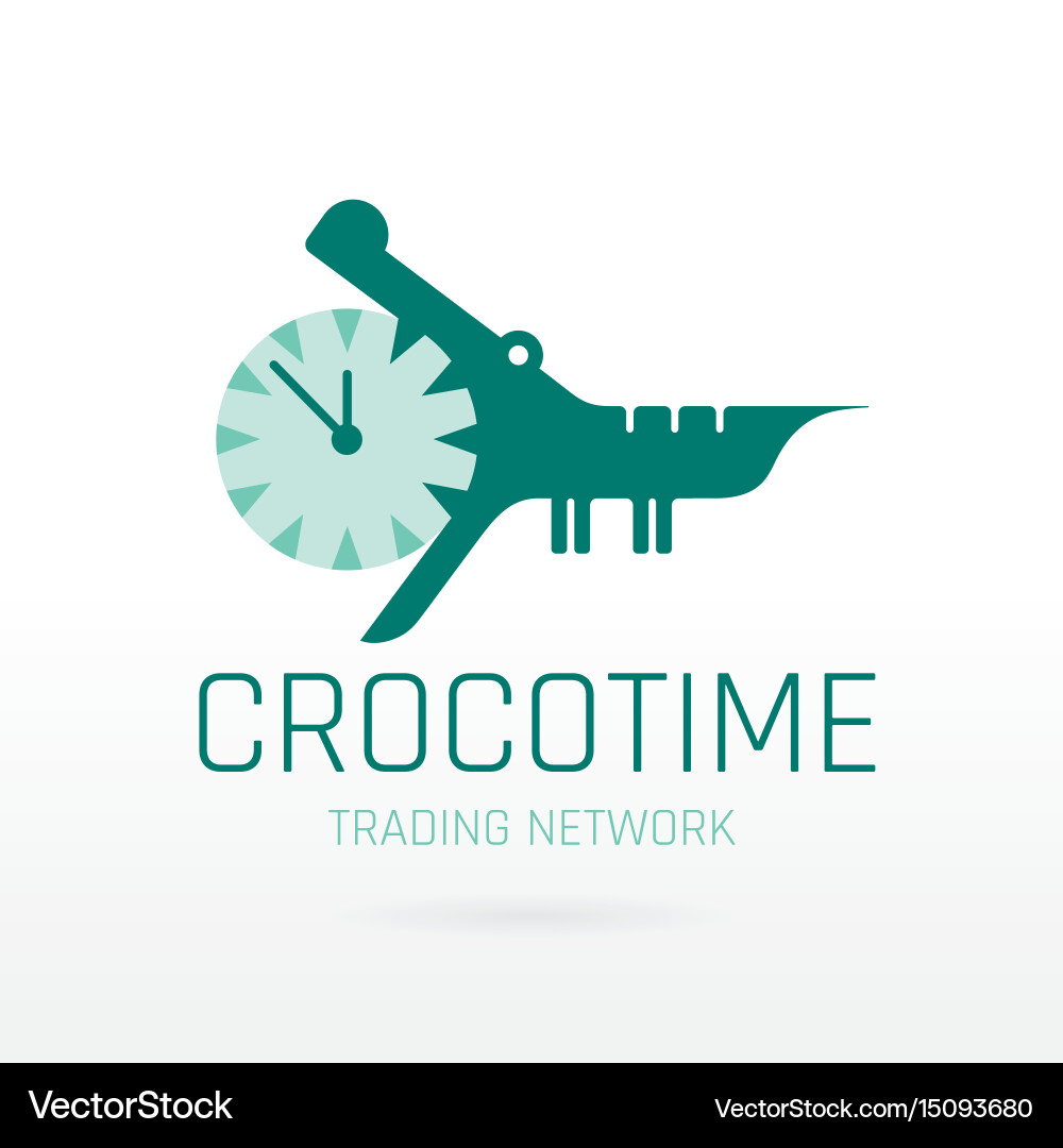 Crocodile alligator animal icon text lettering Vector Image