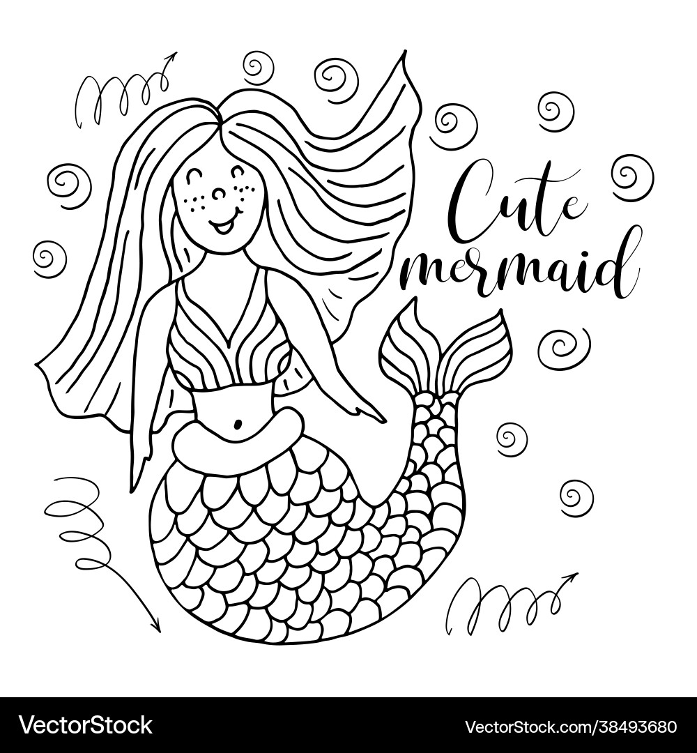 Cute postcard in hand draw style picture Vector Image