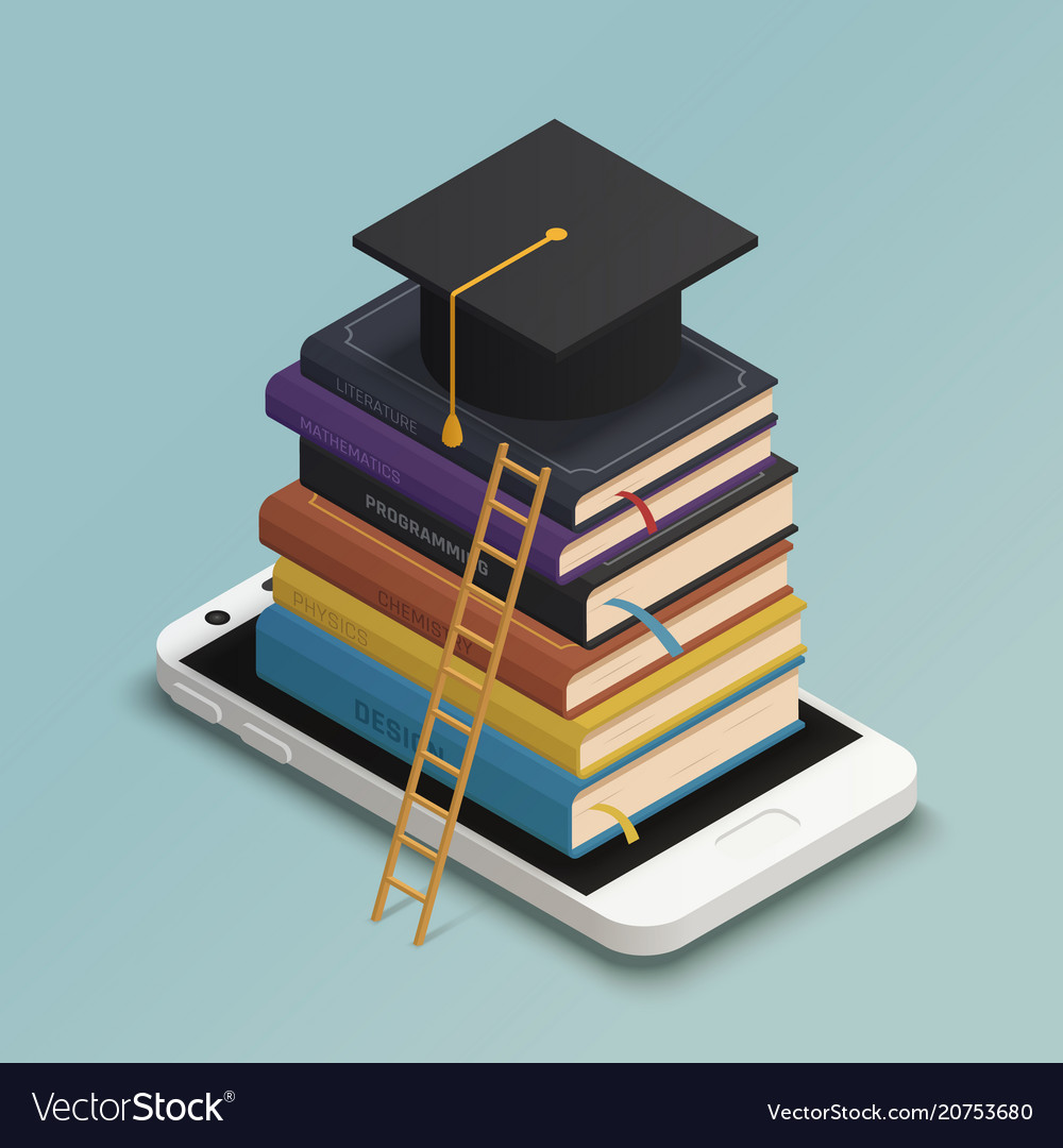 E-learning isometric composition Royalty Free Vector Image