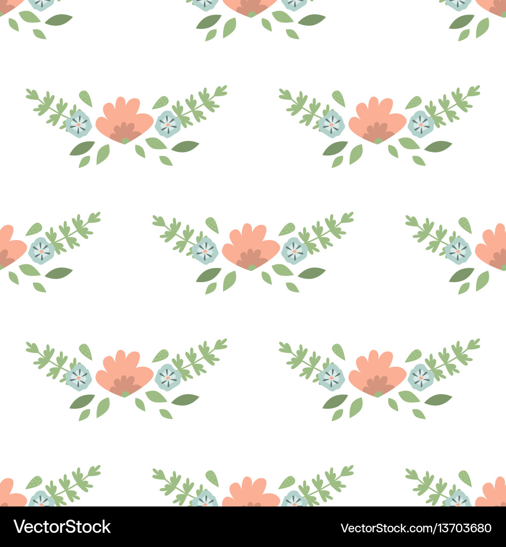 Floral pattern in doodle style with flowers Vector Image