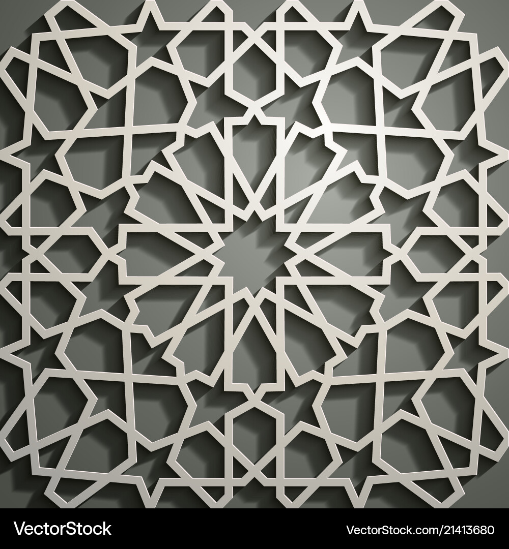 Islamic ornament persian motiff 3d Royalty Free Vector Image