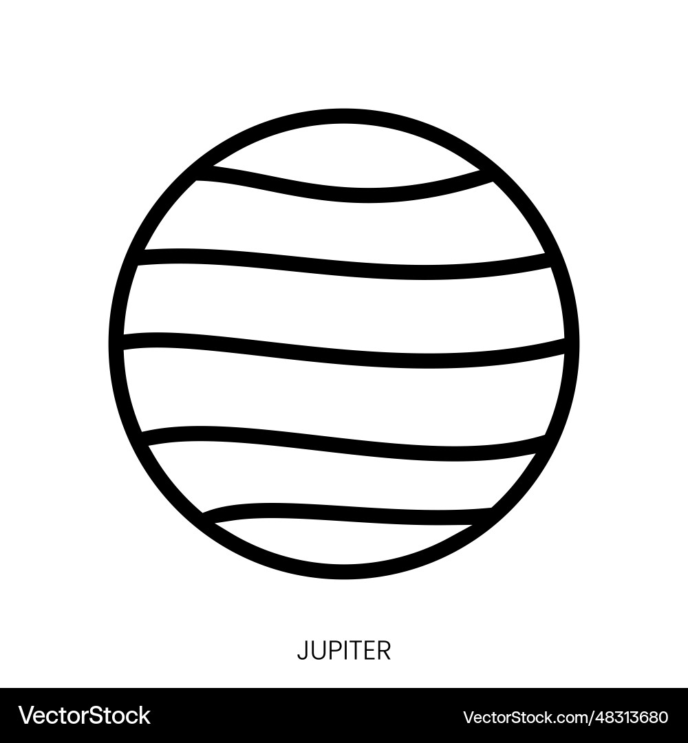Jupiter icon line art style design isolated on Vector Image