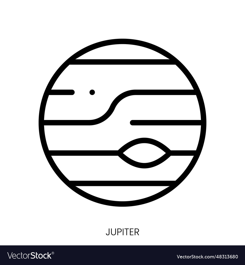 Jupiter icon line art style design isolated Vector Image