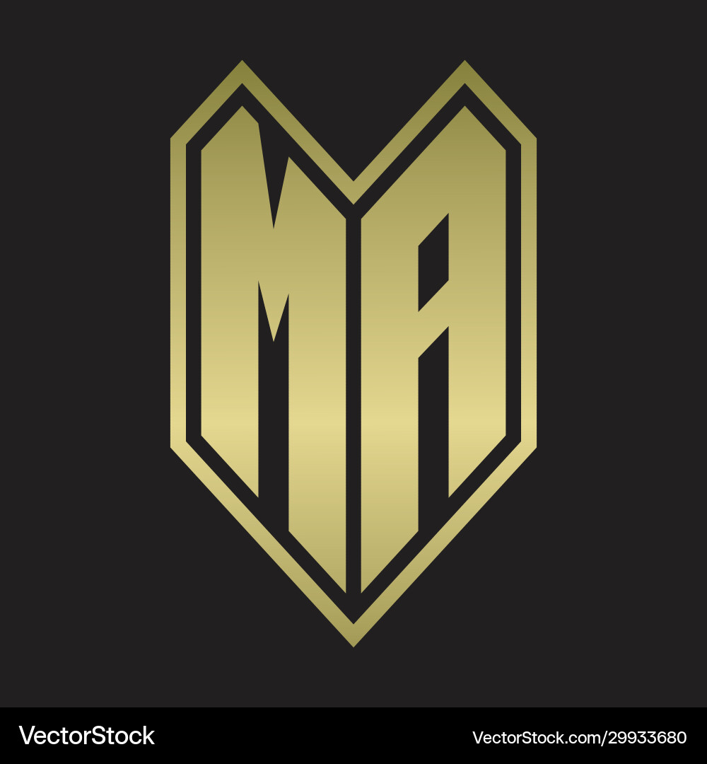 Ma logo monogram with emblem line style isolated Vector Image