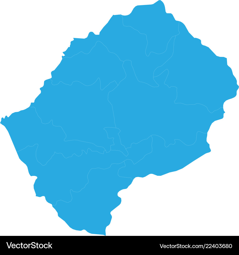 Map of lesotho high detailed Royalty Free Vector Image