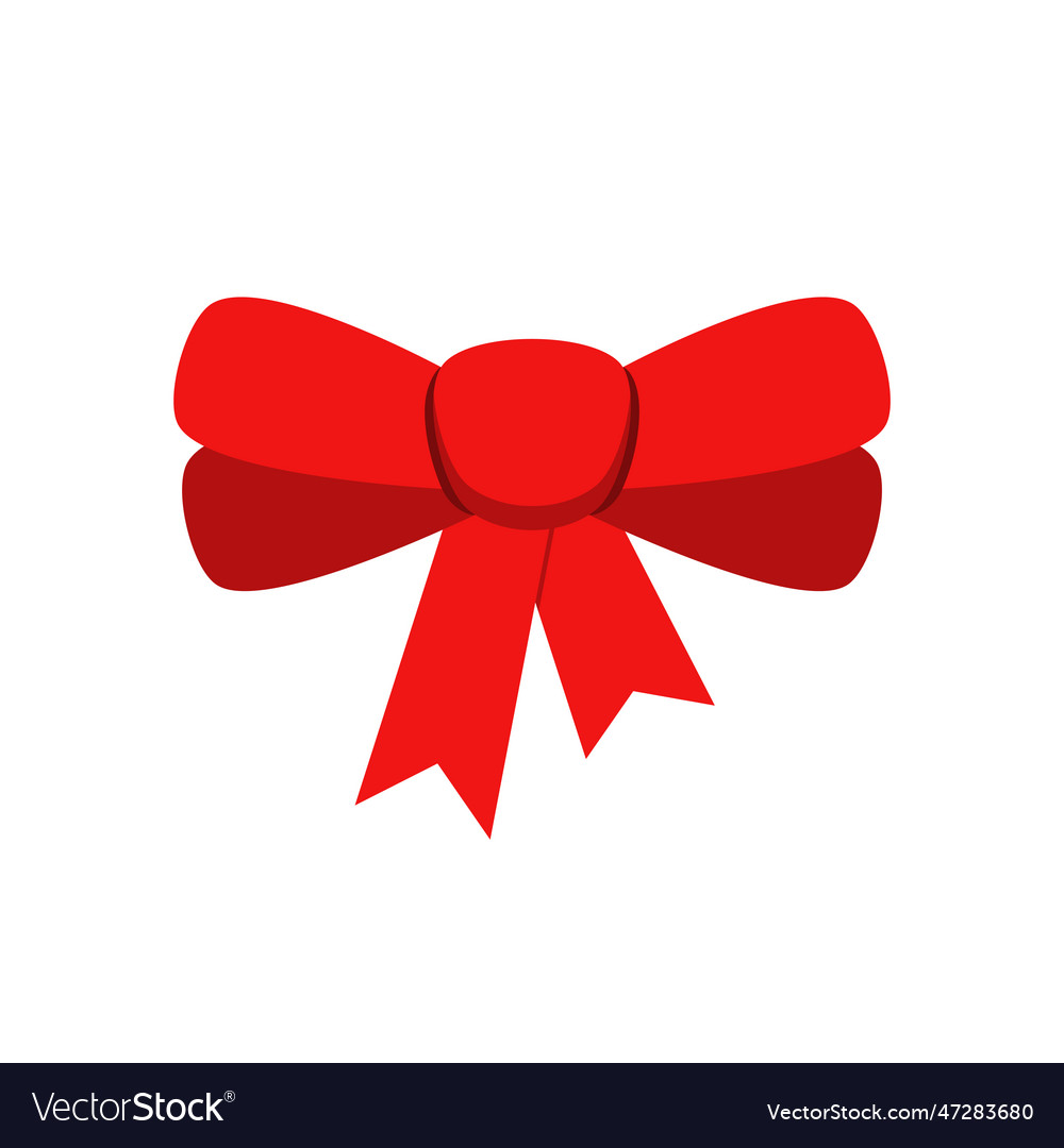 Red bow Royalty Free Vector Image - VectorStock