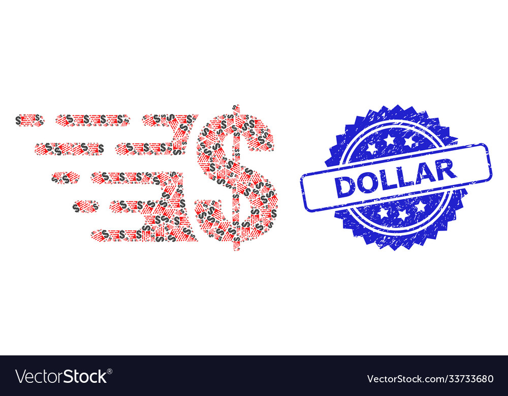Scratched dollar watermark and recursion dollar Vector Image