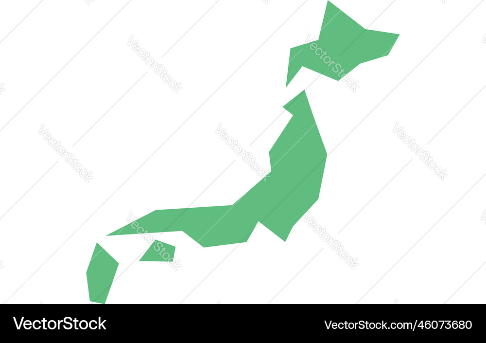 Simple green map of japan Royalty Free Vector Image