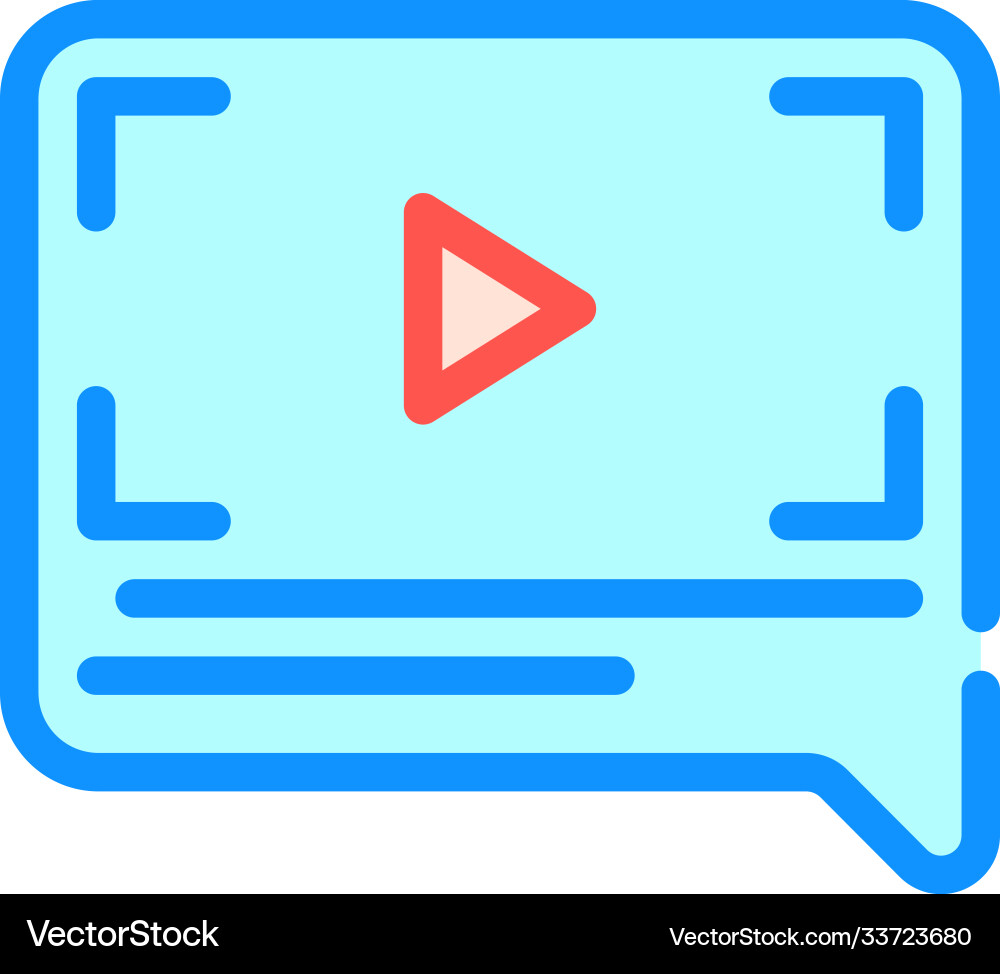 Video review color icon isolated Royalty Free Vector Image