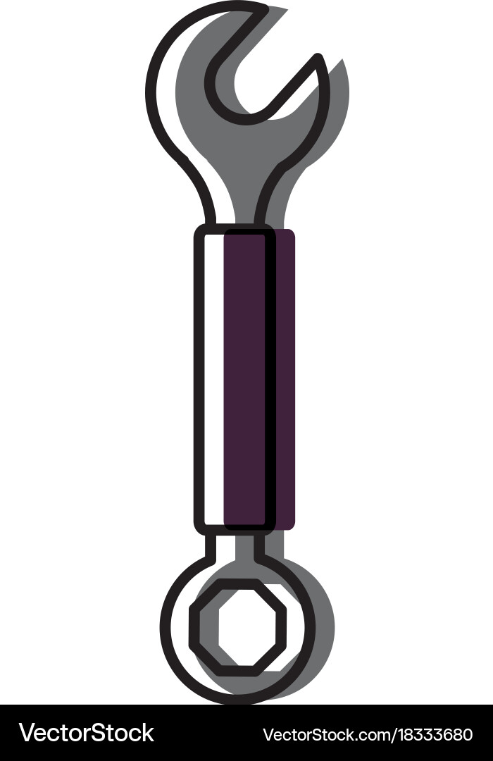 Wrench construction tool cute kawaii cartoon Vector Image