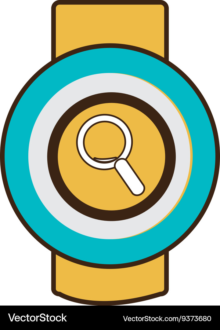 Yellow square watch with workout and media icon Vector Image