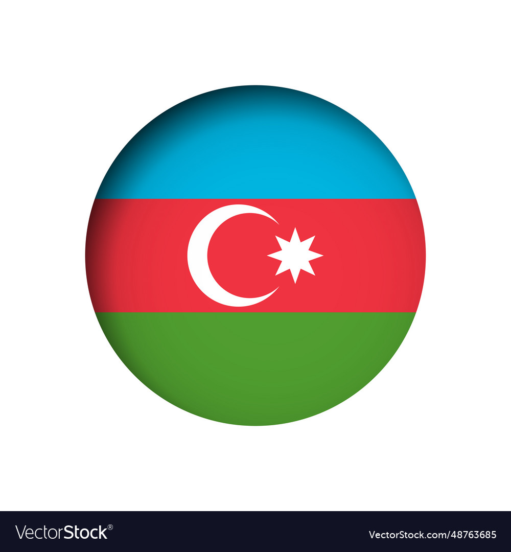 Circle flag of azerbaijan Royalty Free Vector Image