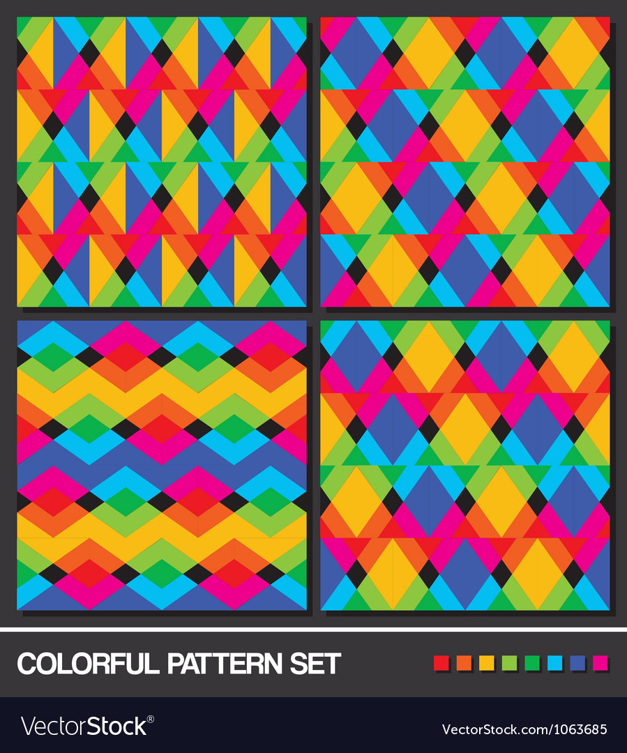 Colorful pattern set Royalty Free Vector Image